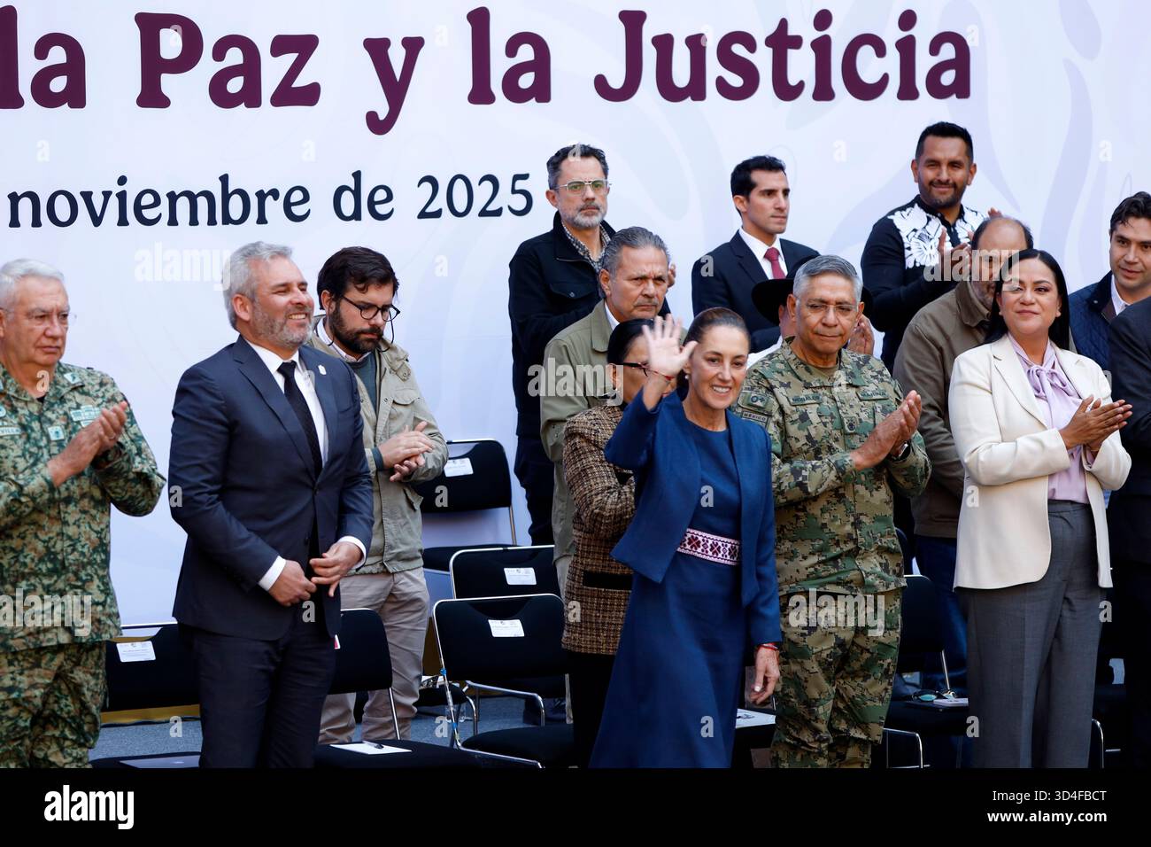Mexico’s President Claudia Sheinbaum Pardo greets during the ...