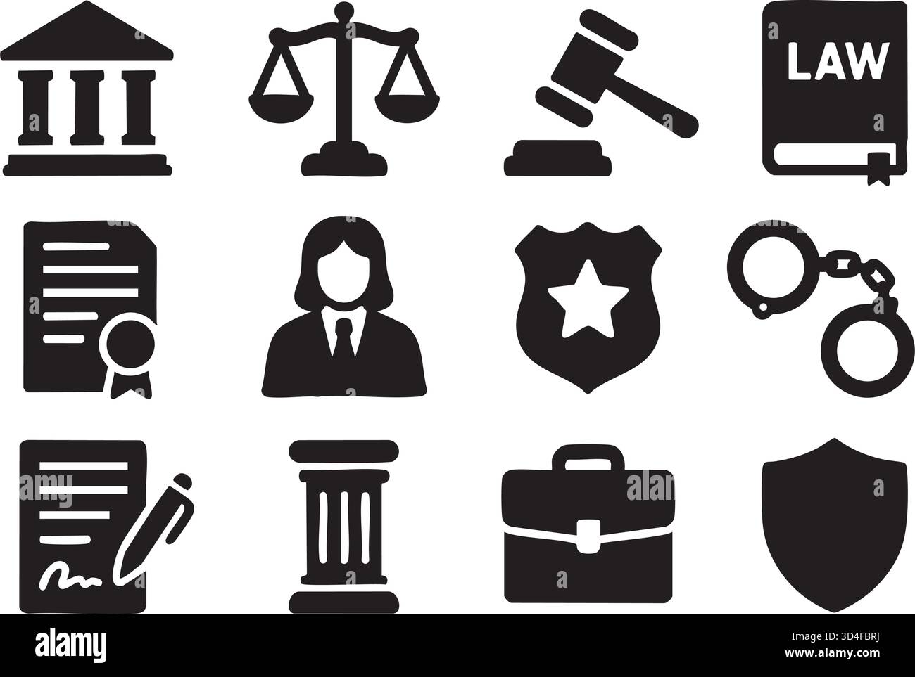 Criminal law line icon Black and White Stock Photos & Images - Alamy