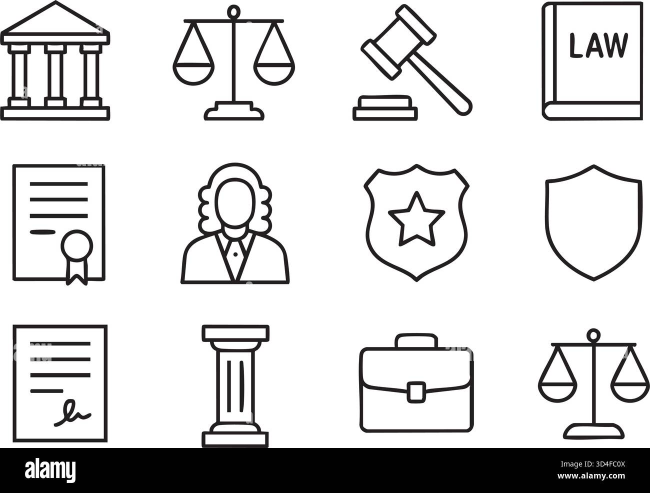 Criminal law line icon Black and White Stock Photos & Images - Alamy