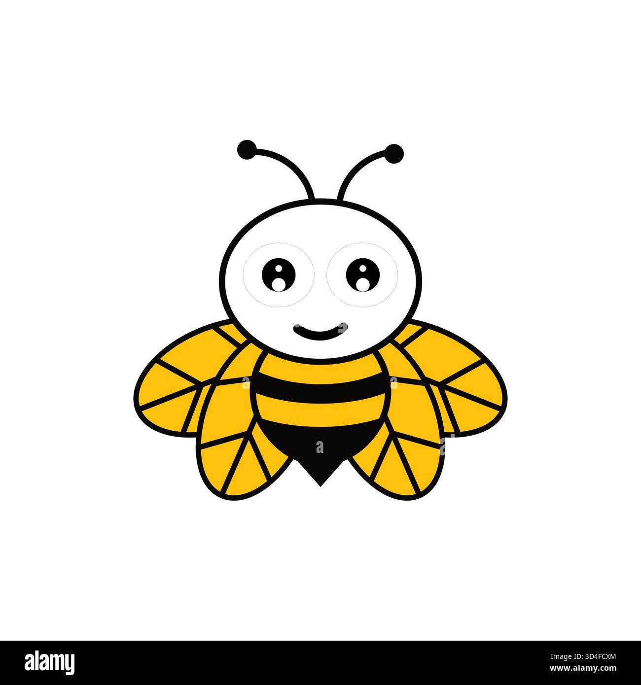 Honey bee flower simple background Cut Out Stock Images & Pictures - Alamy