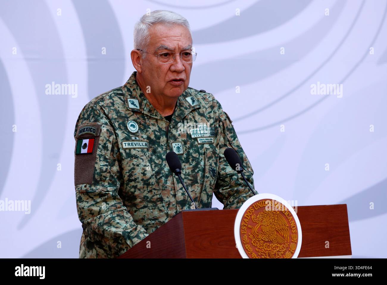 Minister of Mexican National Defense, Ricardo Trevilla Trejo speaks ...