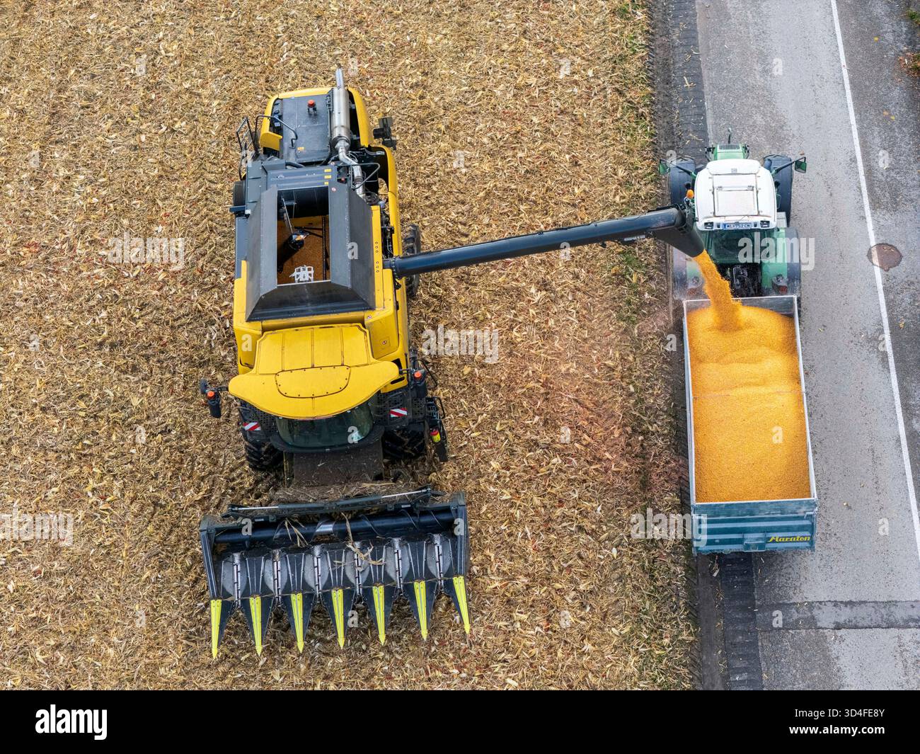 Late corn harvest in Austria’s countryside Stock Photo - Alamy