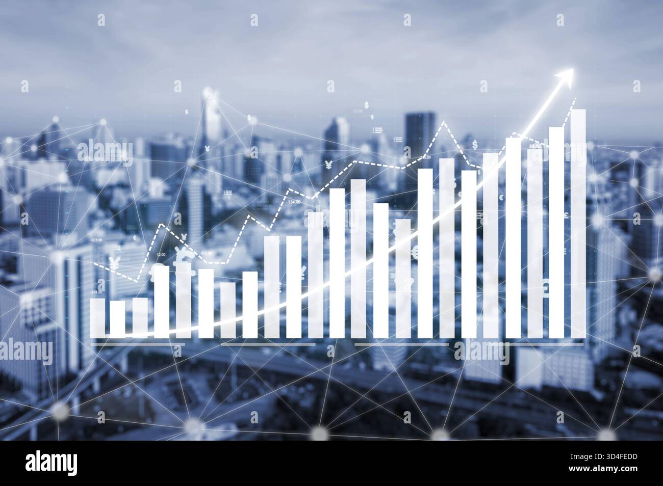 Line chart illustrating market hi-res stock photography and images - Alamy