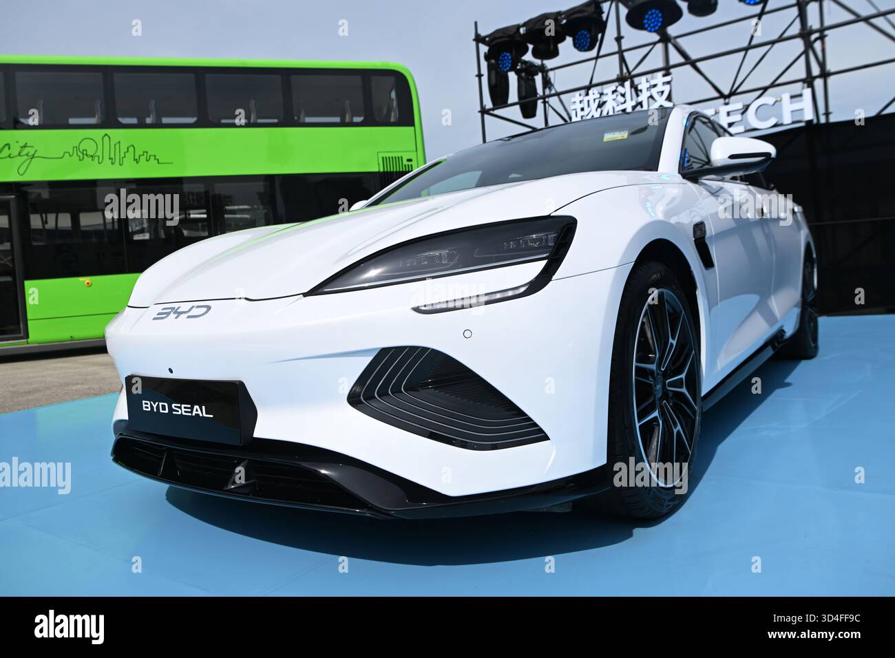 BYD electric vehicle (Seal), a Chinese carmaker brand, driving at the ...