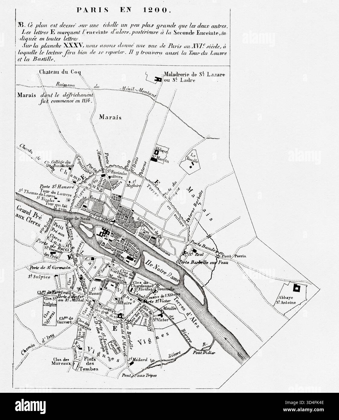 Paris map 19th century hi-res stock photography and images - Alamy