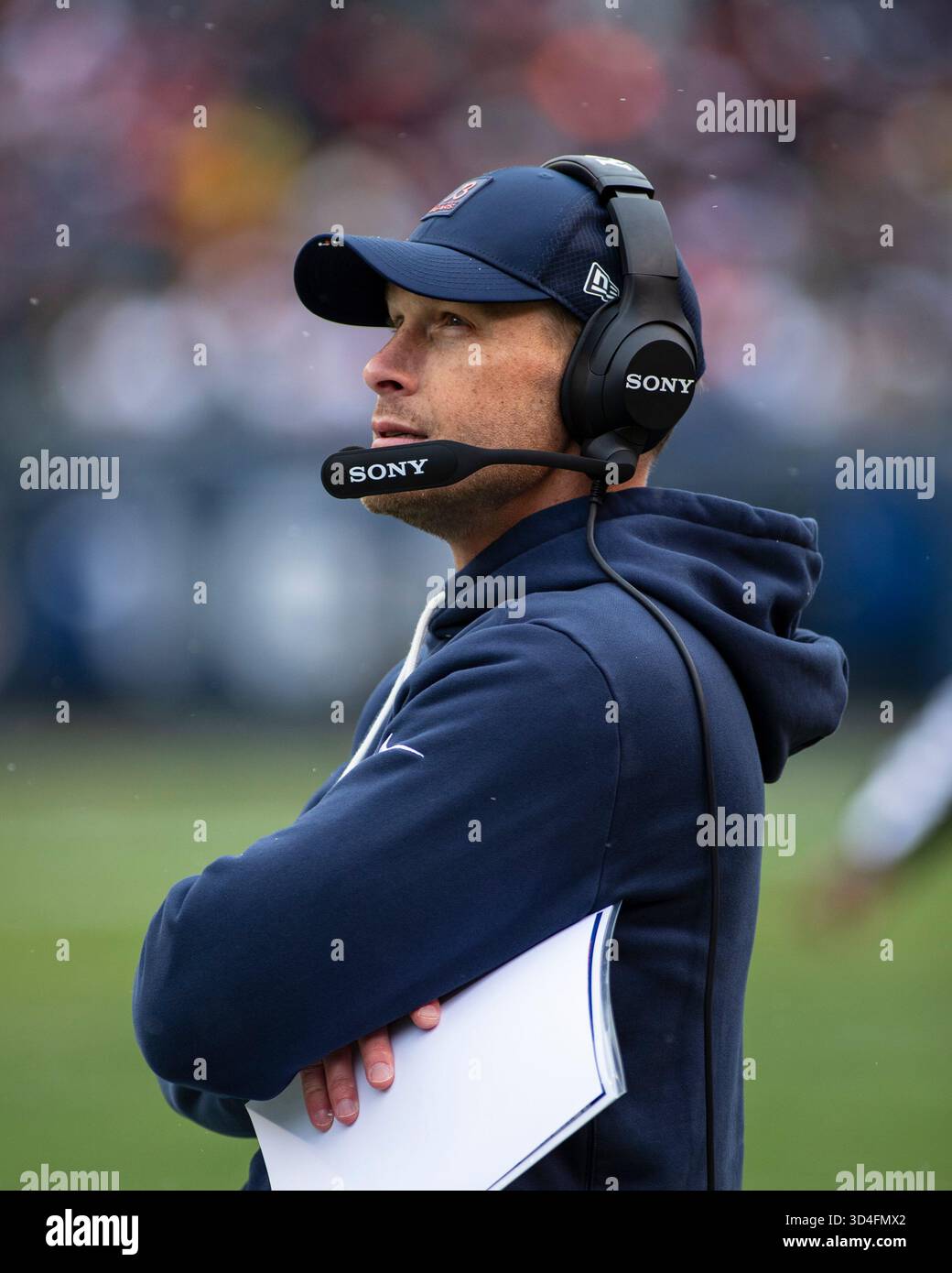 November 9, 2025: Chicago Bears Head Coach Ben Johnson looks on during ...