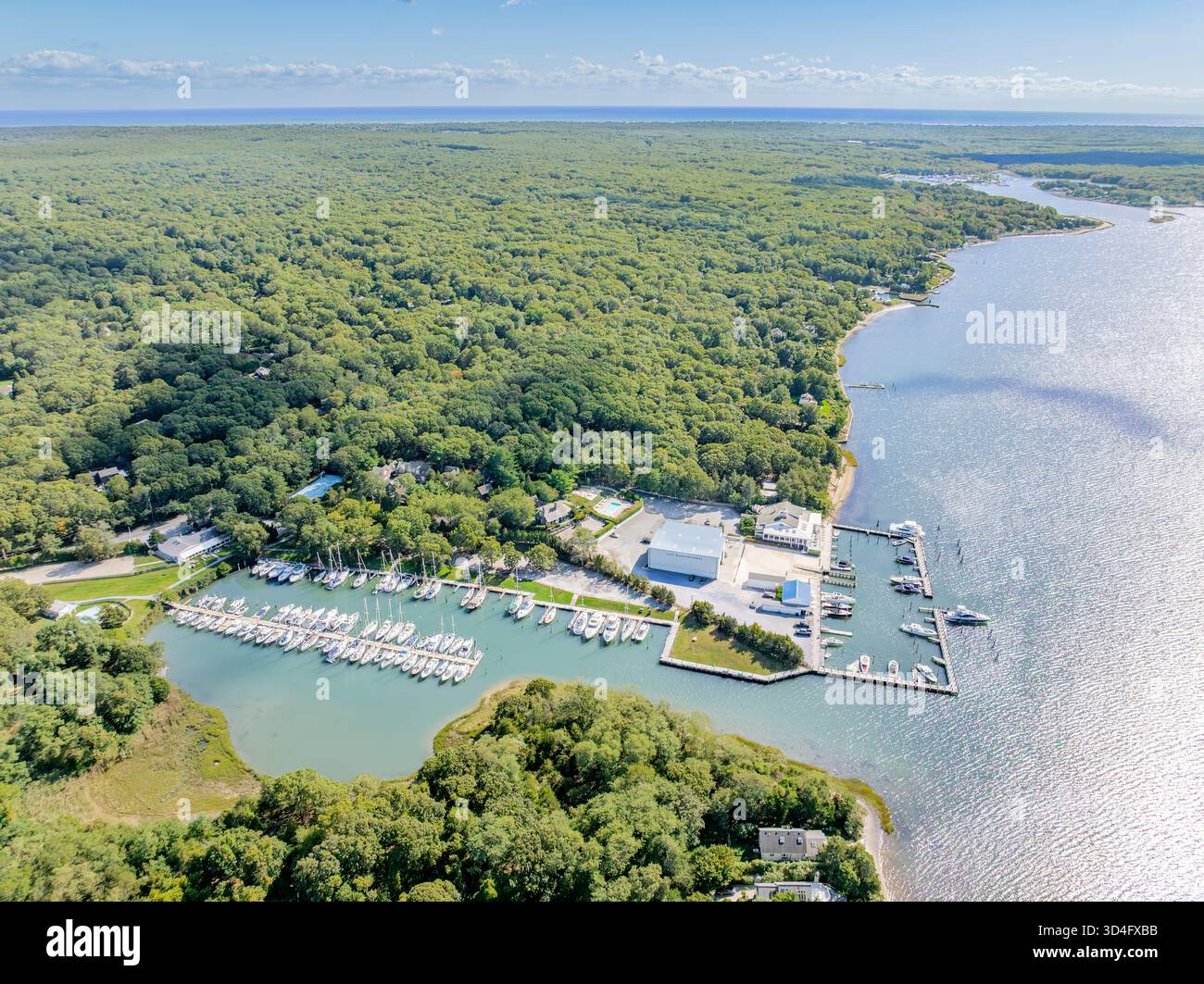 aerial view of east hampton point and points south Stock Photo - Alamy
