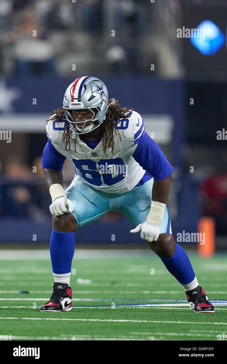 Dallas Cowboys offensive tackle Tyler Guyton (60) lines up for a play ...