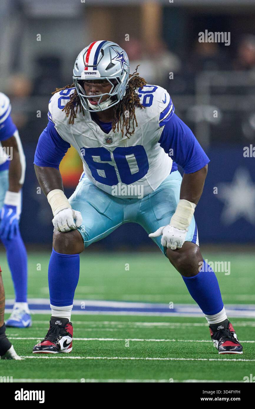 Dallas Cowboys offensive tackle Tyler Guyton (60) lines up for a play ...
