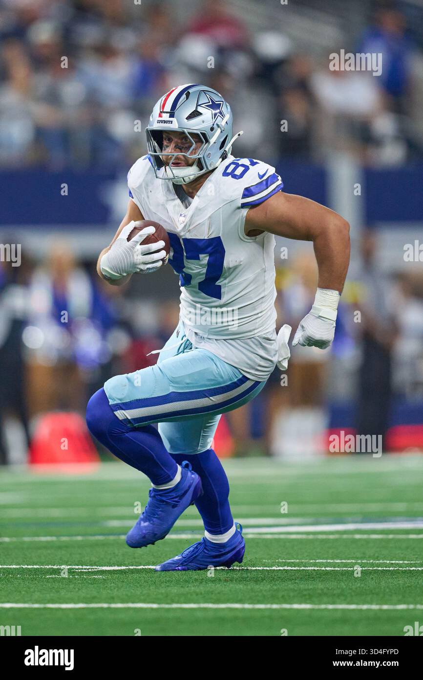 Dallas Cowboys tight end Jake Ferguson (87) runs the ball during an NFL ...
