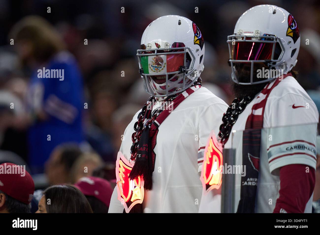 Spectators look on during an NFL football game between the Dallas ...