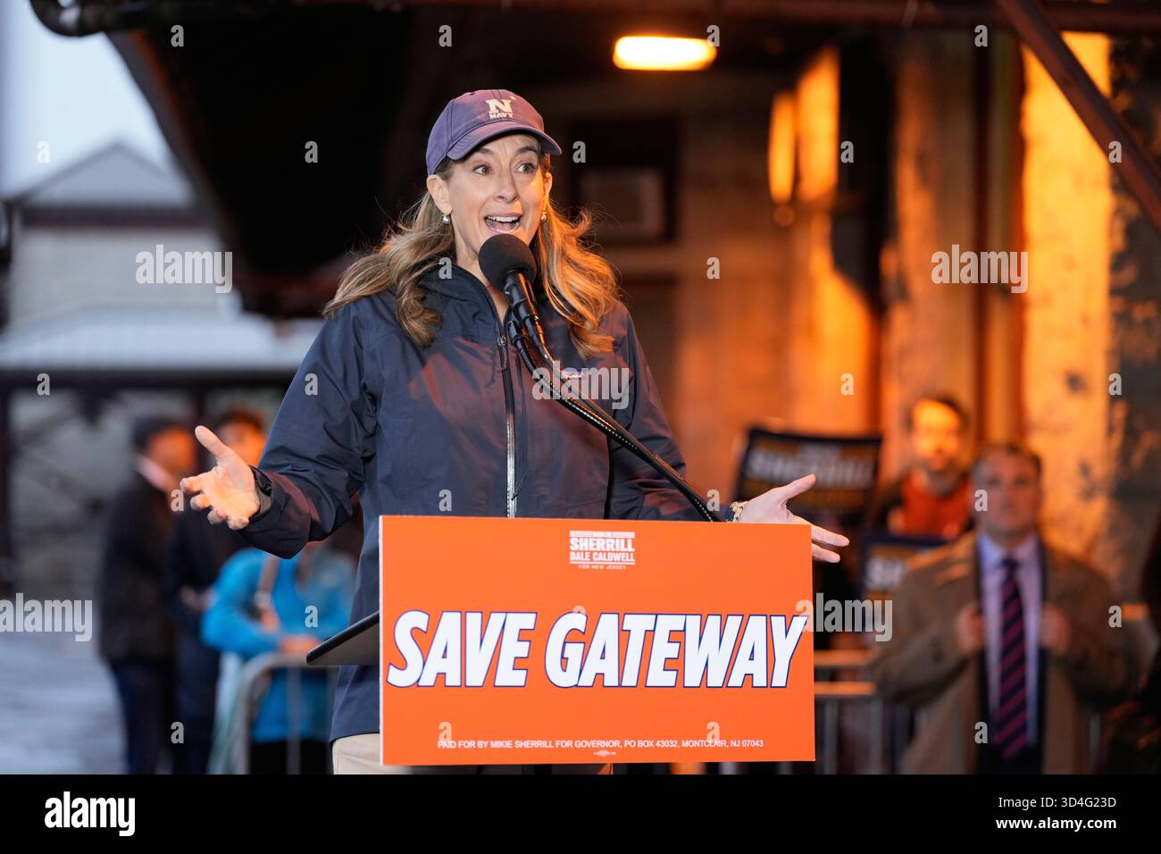 New Jersey gubernatorial candidate Mikie Sherrill speaks to media and ...