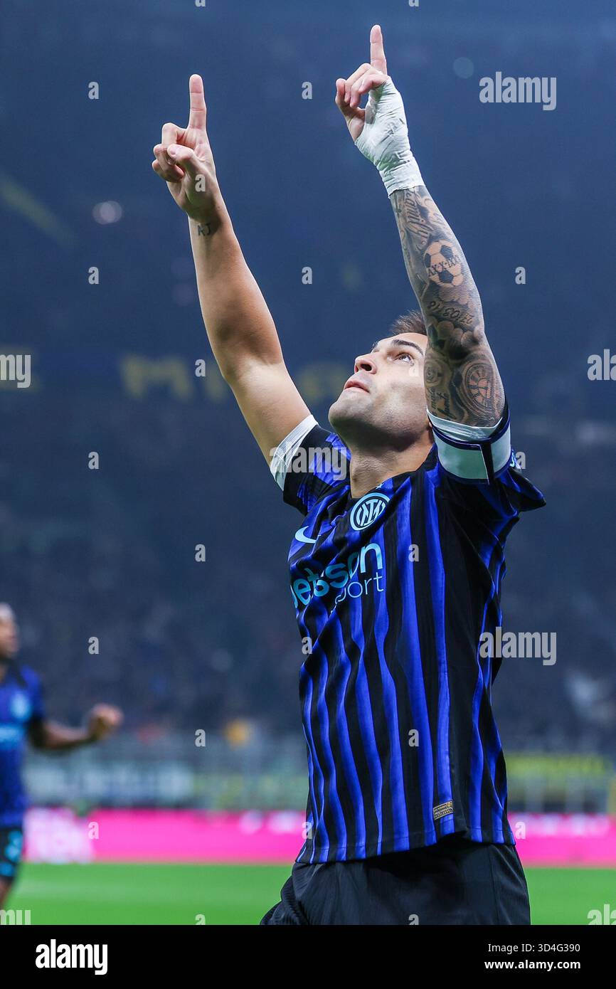 Lautaro Martinez of FC Internazionale celebrates after scoring a goal ...