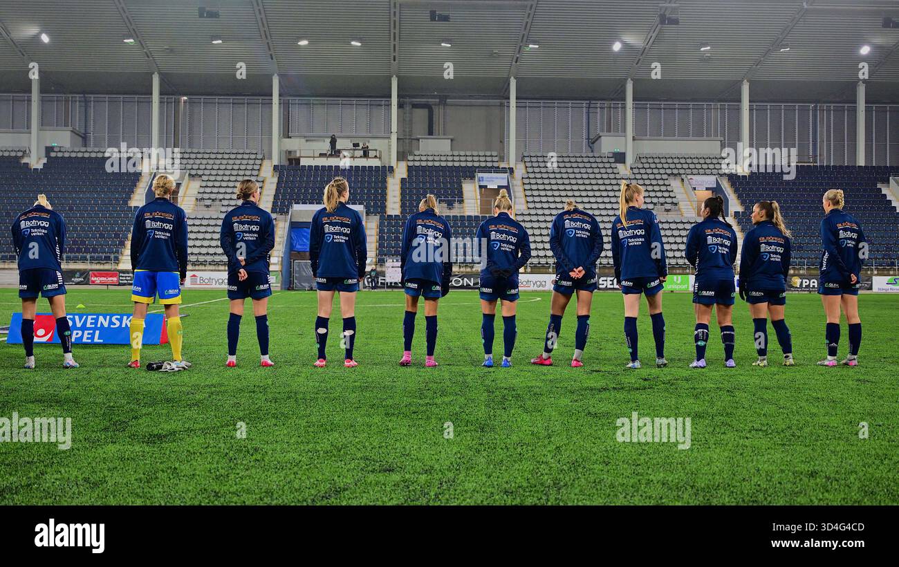 Linkoping FC lined up for the last home game in the Swedish League OBOS ...