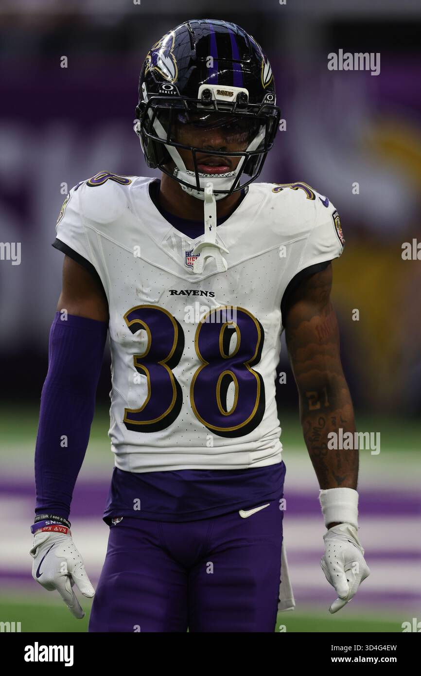 Baltimore Ravens cornerback Keyon Martin (38) lines up for a play ...