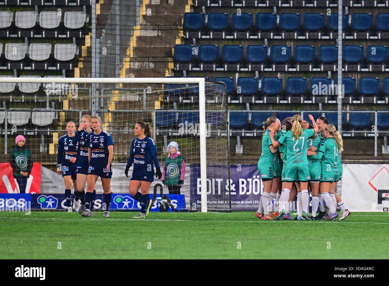 Kristianstads DFF celebrates goal during the game in the Swedish League ...