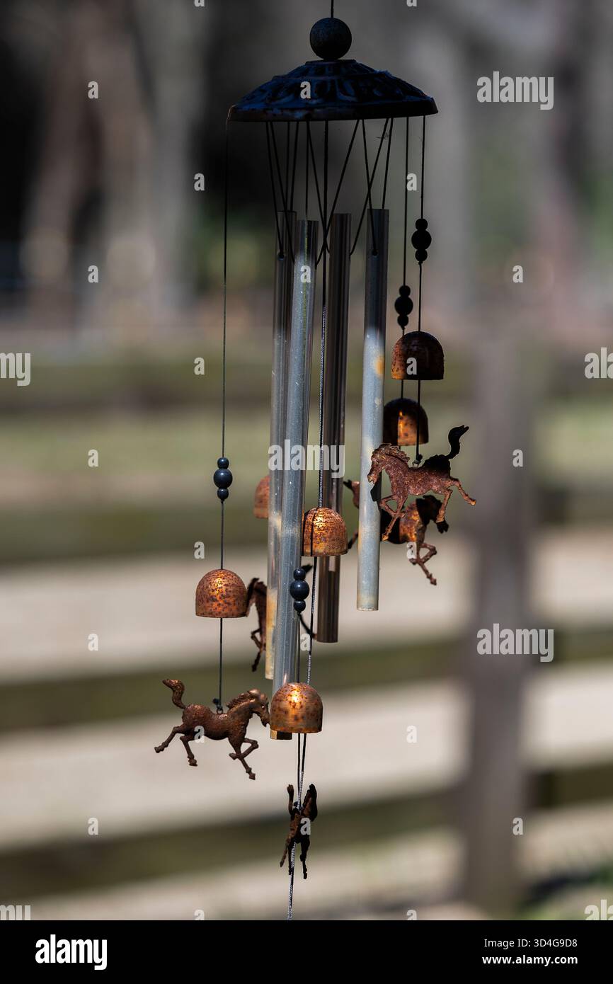 Details of wind chime at Daufuskie Marsh Tacky Society Stock Photo - Alamy
