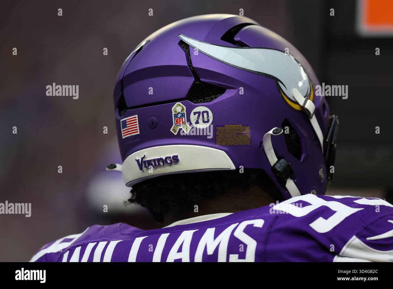 Minnesota Vikings defensive end Elijah Williams wears the NFL Salute to ...