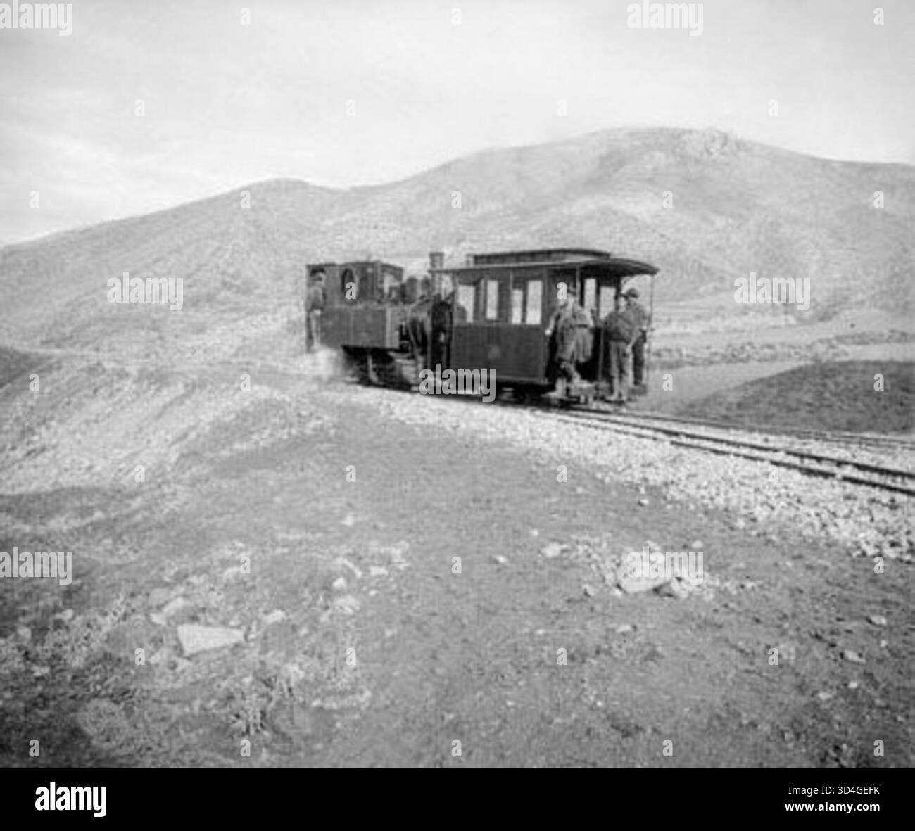 People in mountain train Black and White Stock Photos & Images - Alamy