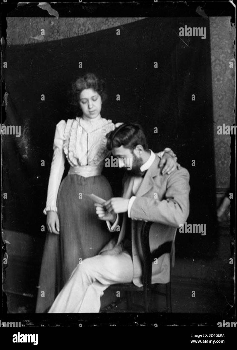 Portrait of Josep Maria Aguirre and his sister Maria Jesús Aguirre ...