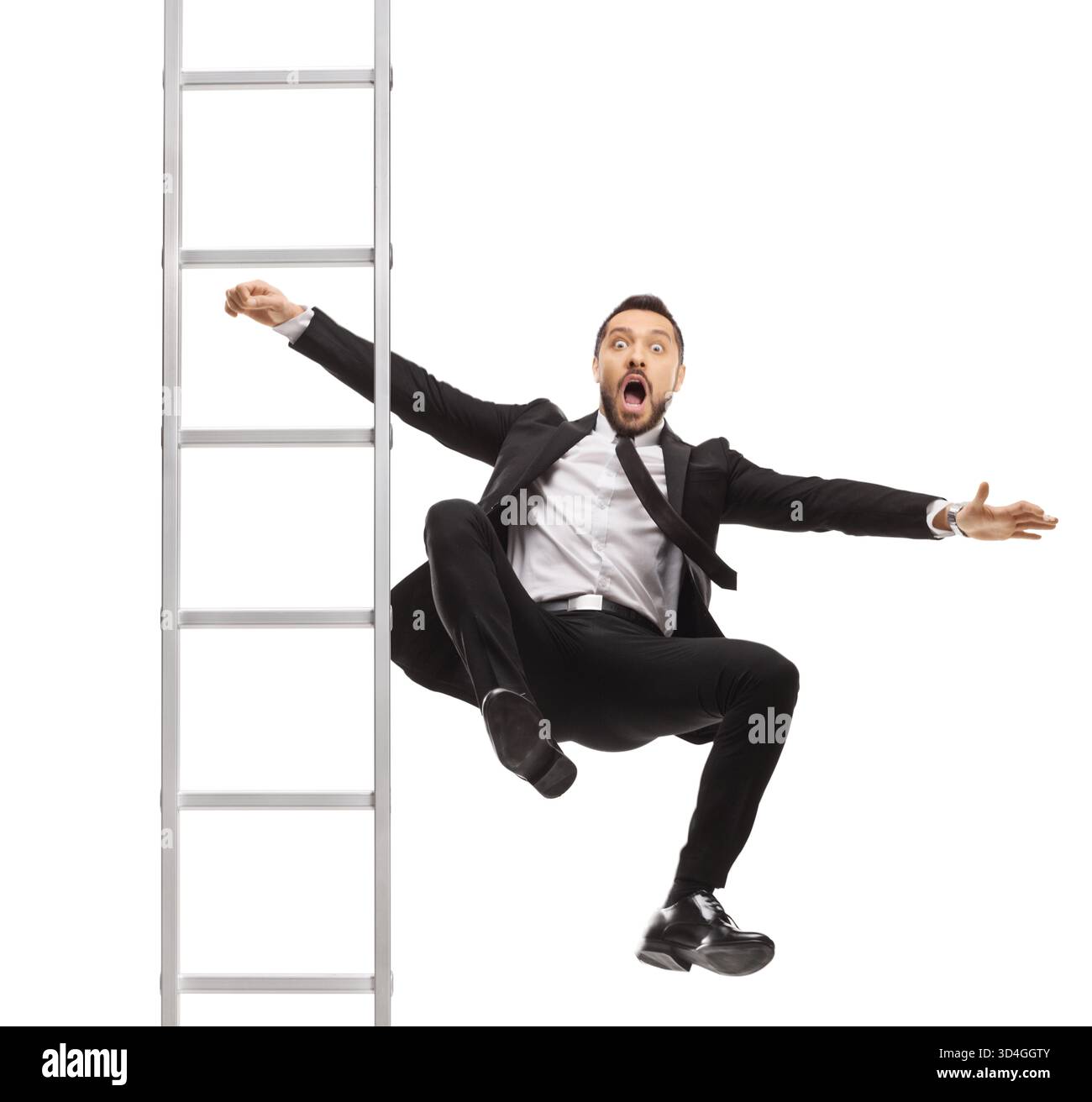 On ladder man in Cut Out Stock Images & Pictures - Alamy