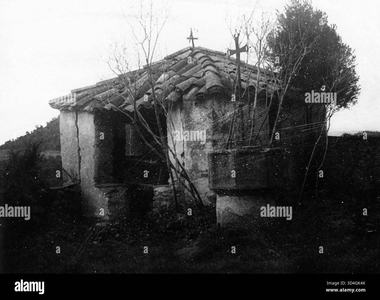 A communicant at the cemetery of Sant Pere de Bertí, photographed by ...