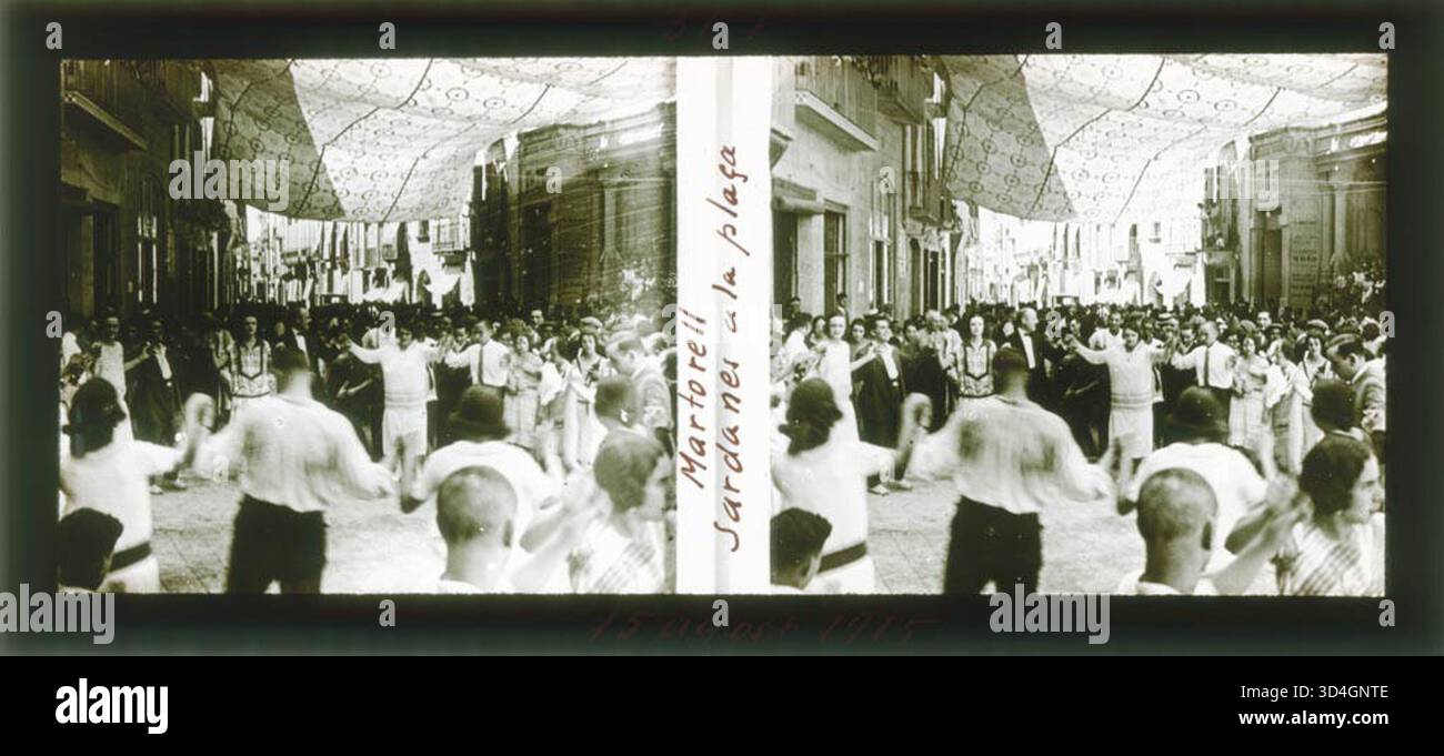 People dancing sardanes in Martorell's main square, captured by Josep ...