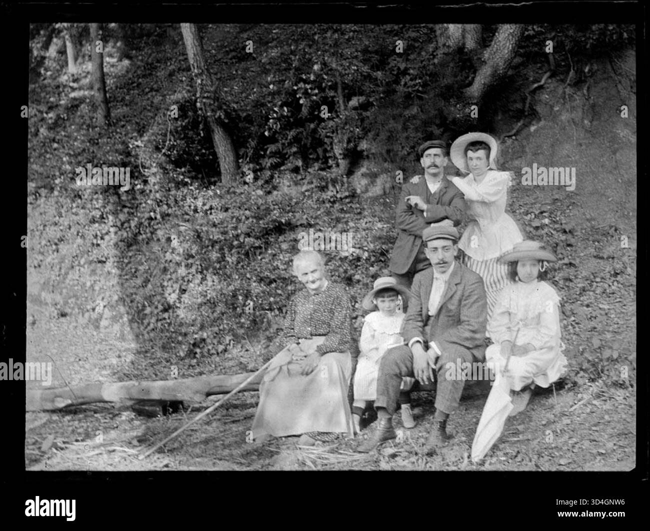 A family group portrait taken near Olot, captured by Màrius Aguirre i ...