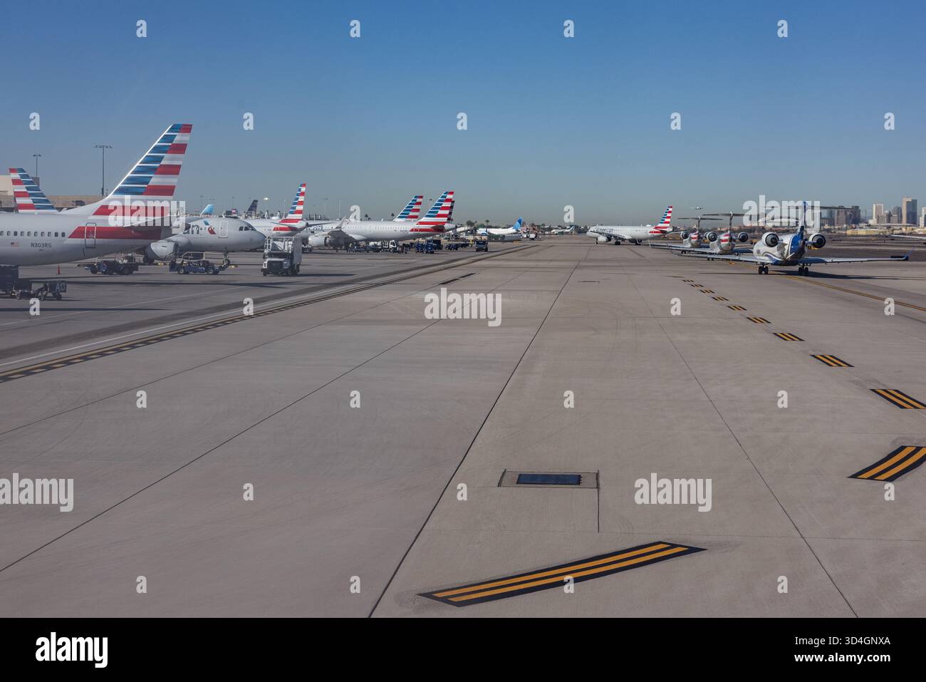 PHOENIX, ARIZONA, USA, NOVEMBER 09, 2025: A view through an airplane ...