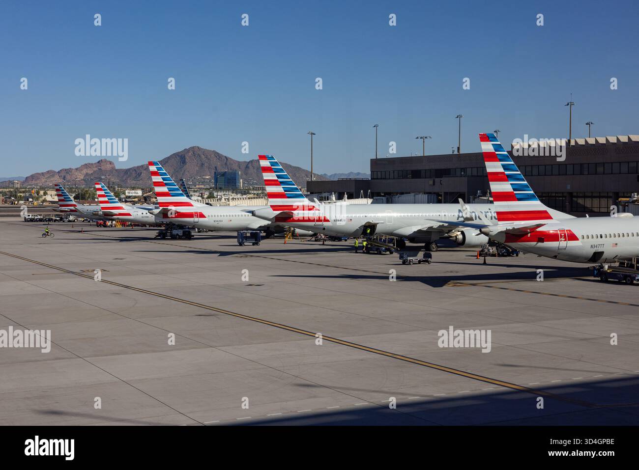 PHOENIX, ARIZONA, USA, NOVEMBER 09, 2025: A view through an airplane ...