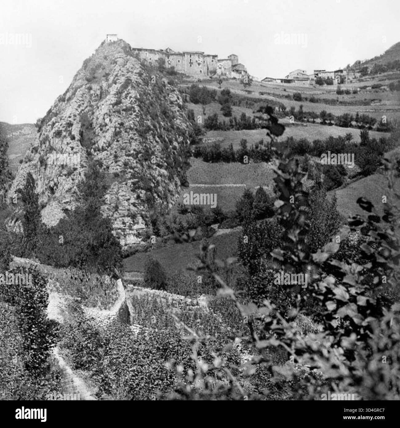 A restored image of Sarroca de Bellera village, located on a hilltop ...