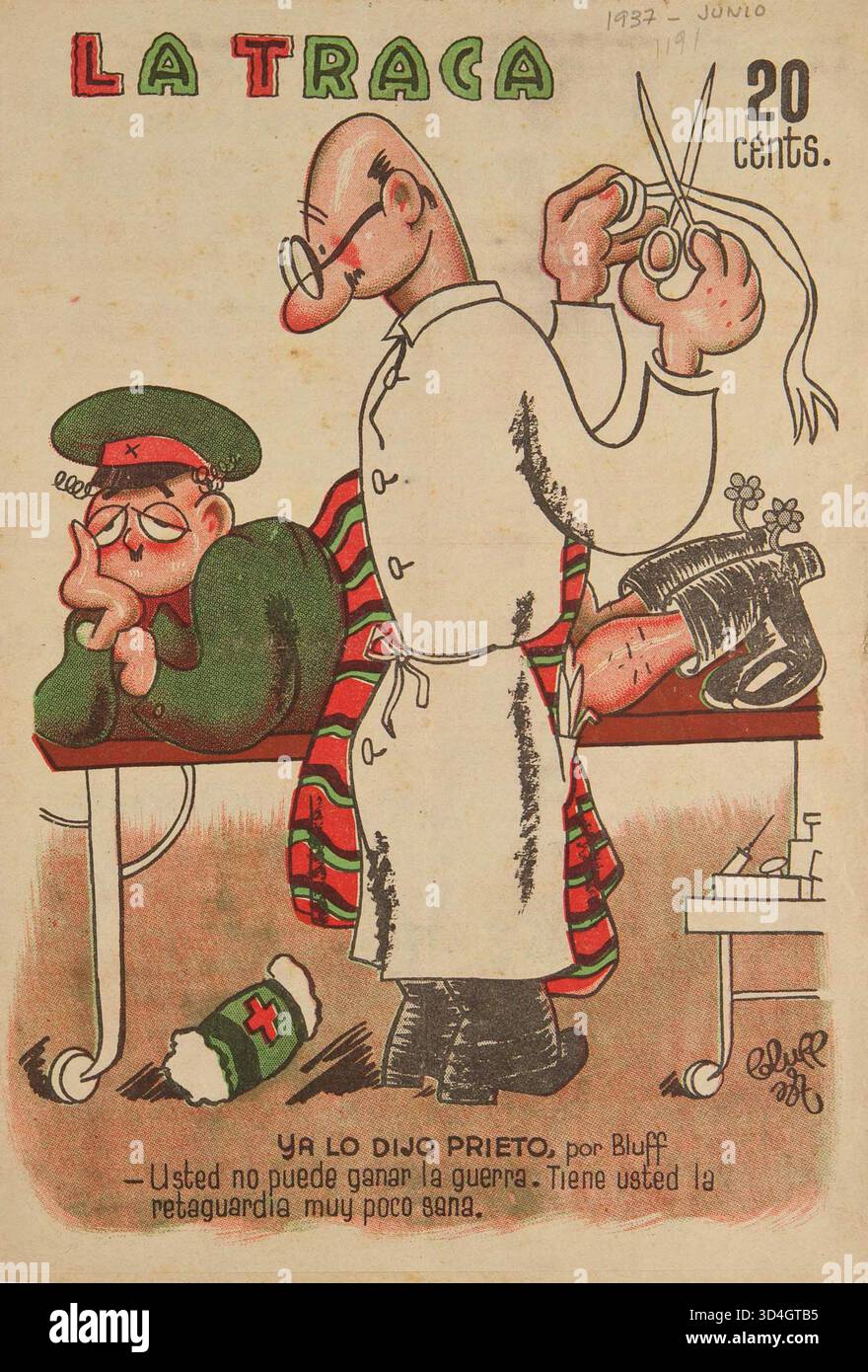 Cover of La Traca dated June 16, 1937, featuring a satirical ...