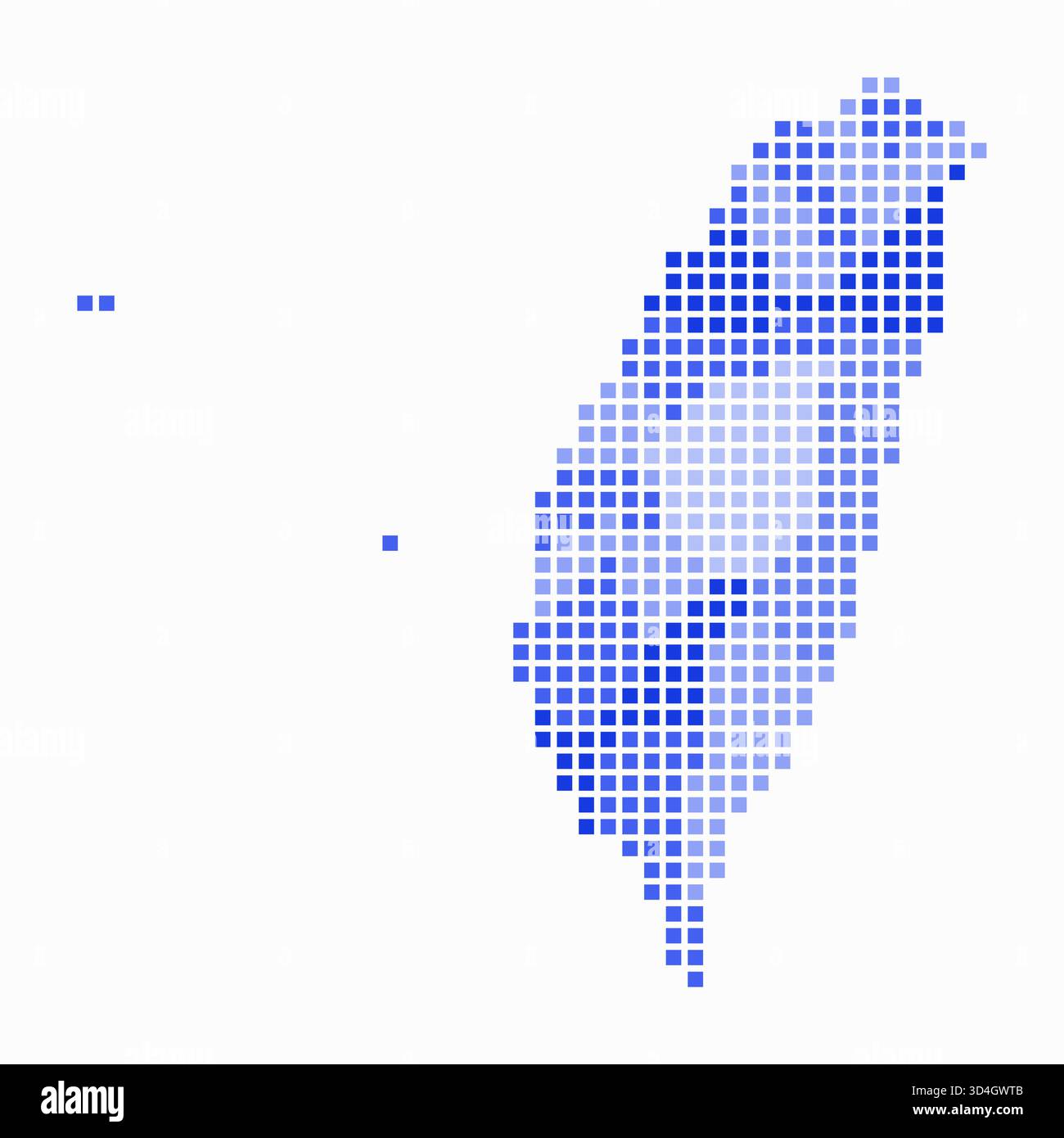 Taiwan dotted map. Digital style map of the country on white background ...