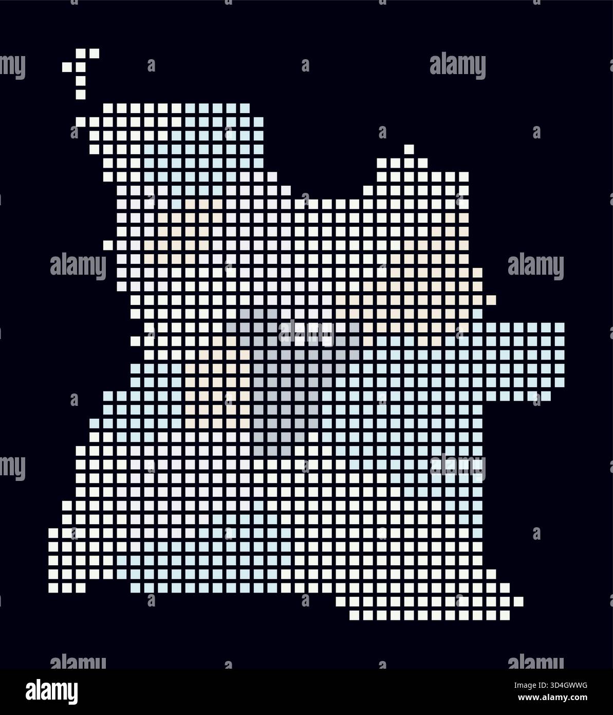 Angola dotted map. Digital style map of the country on dark background ...
