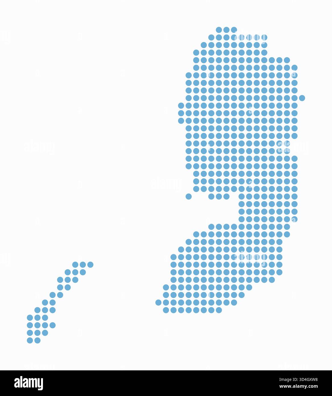 Palestine dotted map. A digital-style map of the country on a white ...