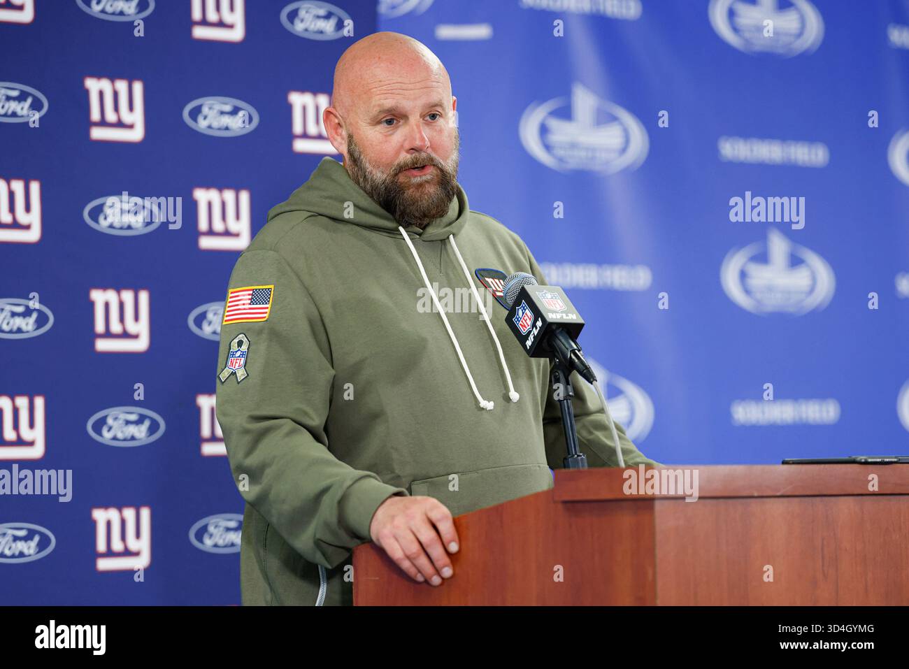 New York Giants head coach Brian Daboll speaks during a news conference ...