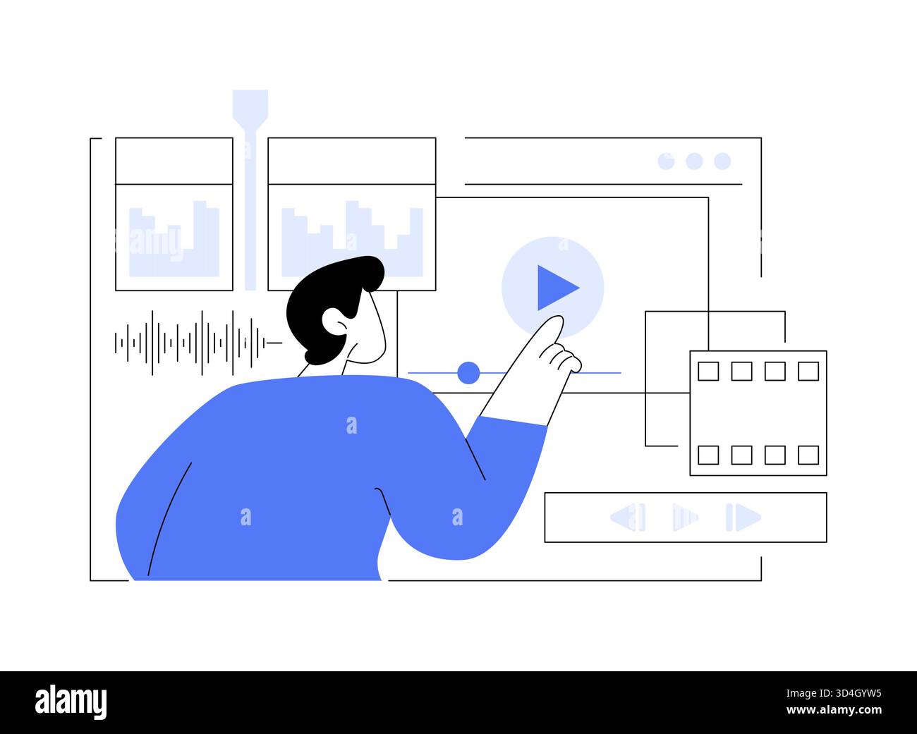 Audio and visual effects isolated cartoon vector illustrations Stock ...