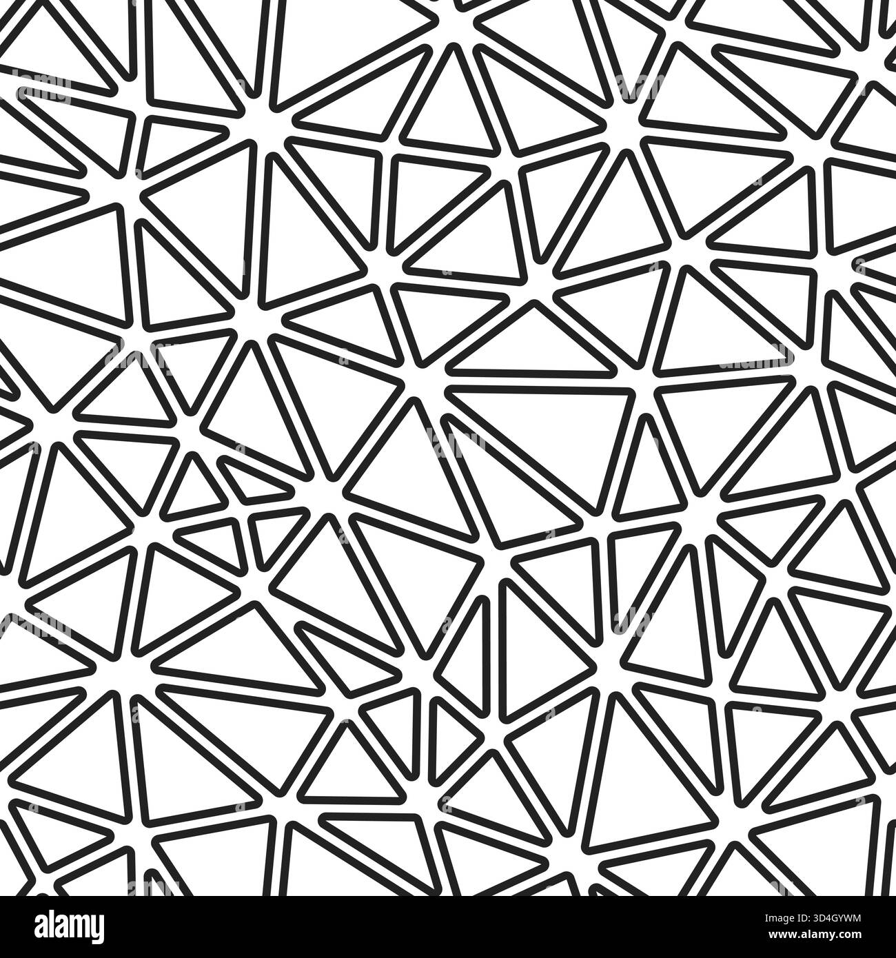 Vector seamless pattern. Medium triangle size. Black and white style ...
