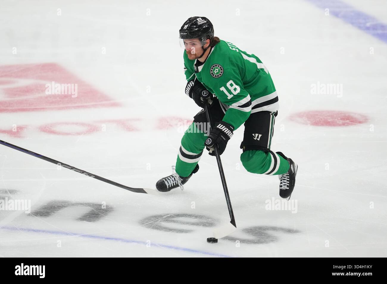 Dallas Stars center Sam Steel (18) skates with the puck against the ...