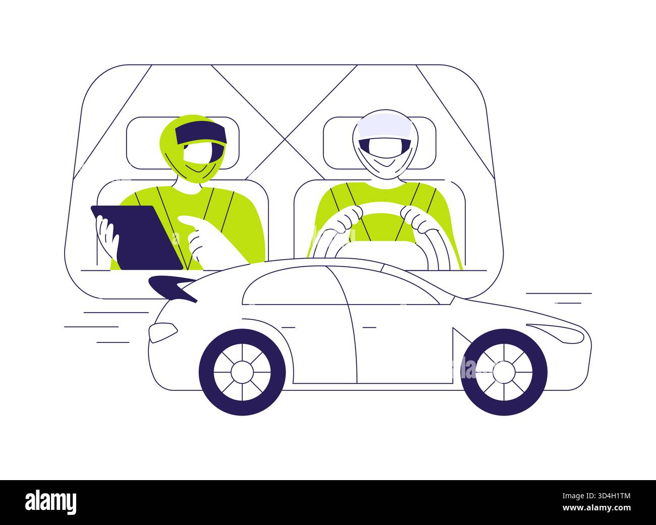 Co-driver abstract concept vector illustration Stock Vector Image & Art ...