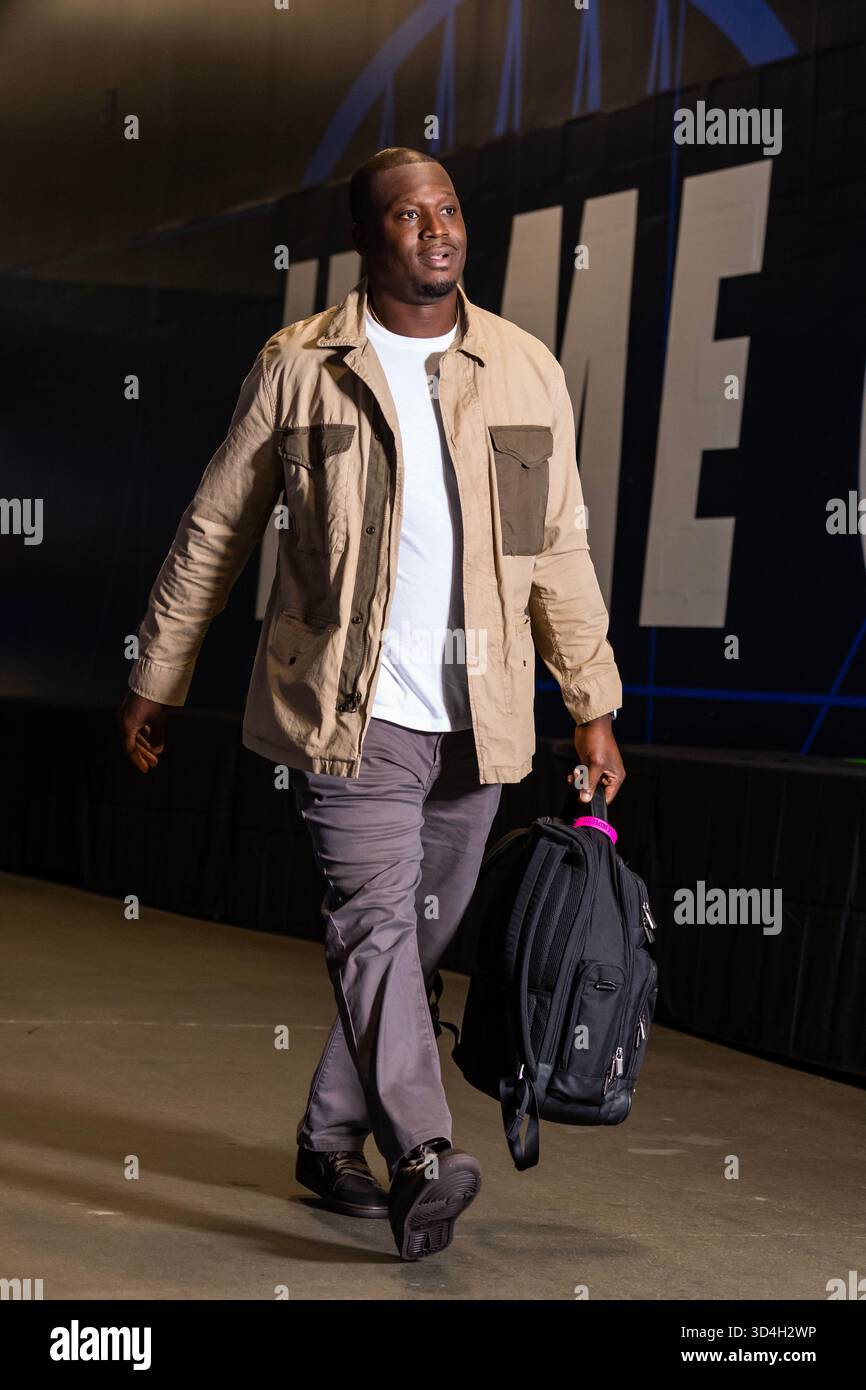 Seattle Seahawks assistant coach Karl Scott arrives before an NFL ...