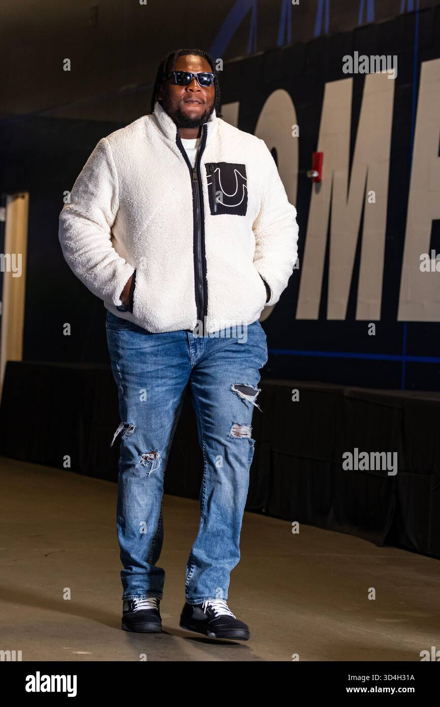 Seattle Seahawks guard Christian Haynes (64) arrives before an NFL ...