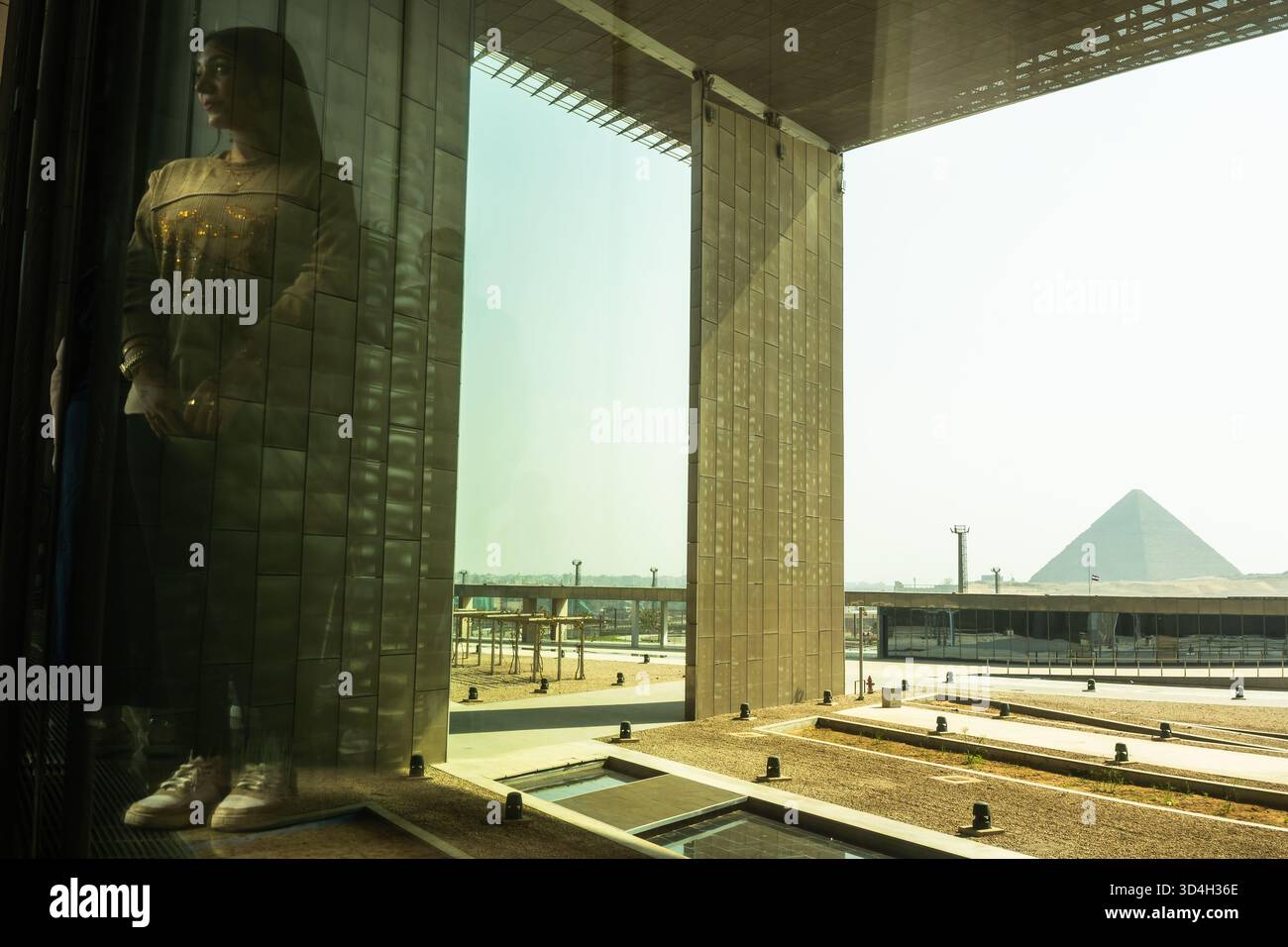 Pyramids view inside the grand museum hi-res stock photography and ...