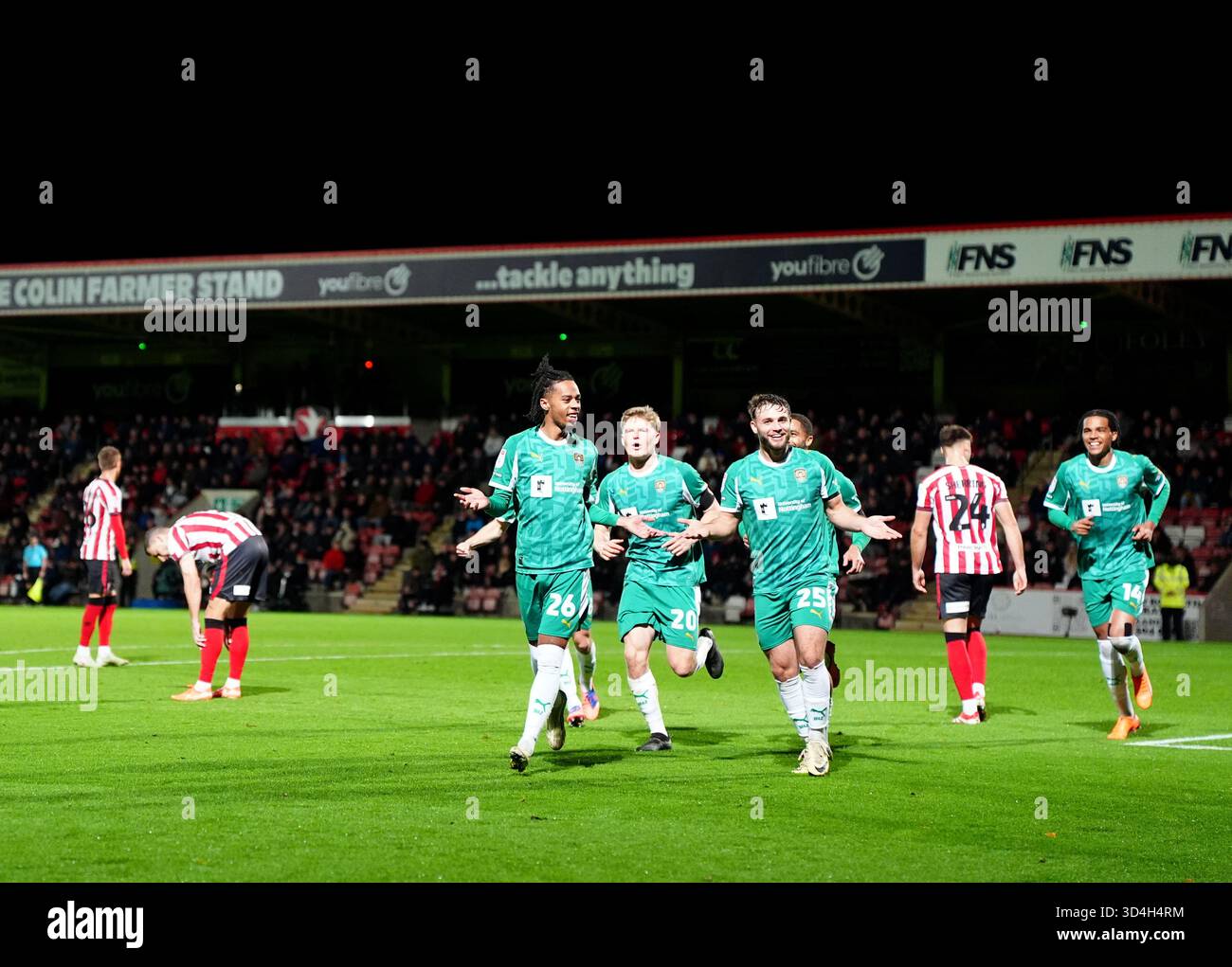 Notts County's Tyrese Hall celebrates scoring their side's second goal ...