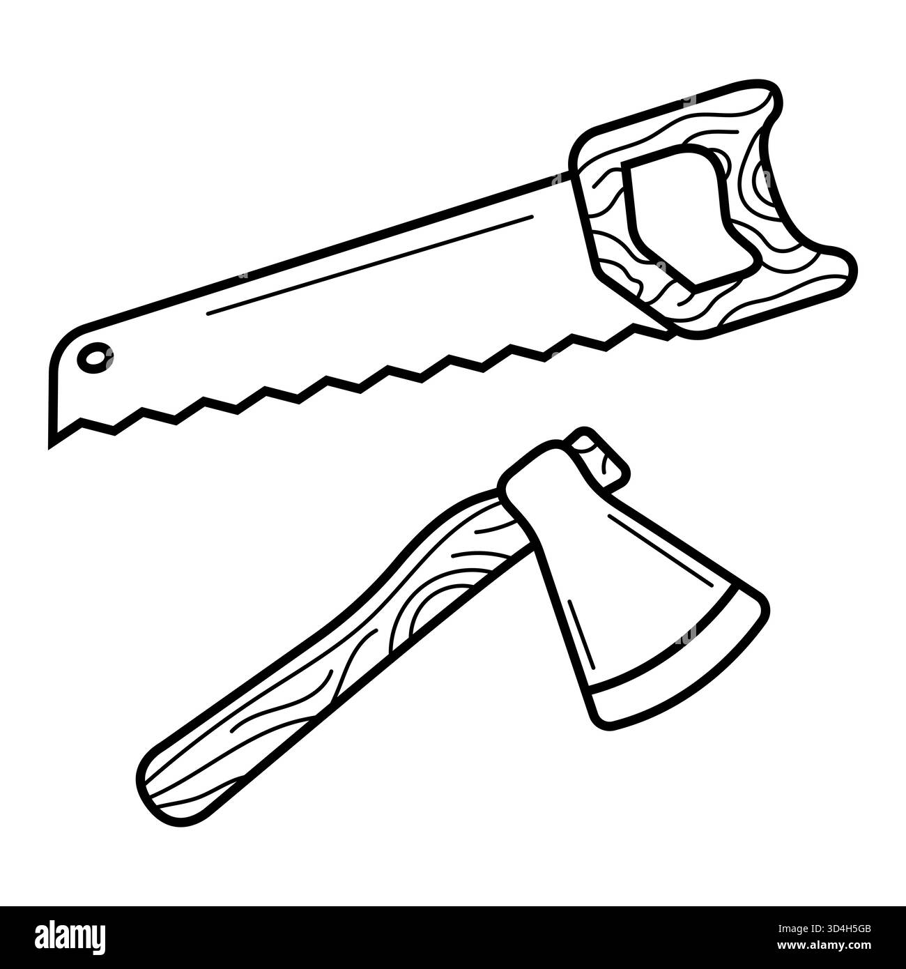 Axe saw in hand Cut Out Stock Images & Pictures - Alamy