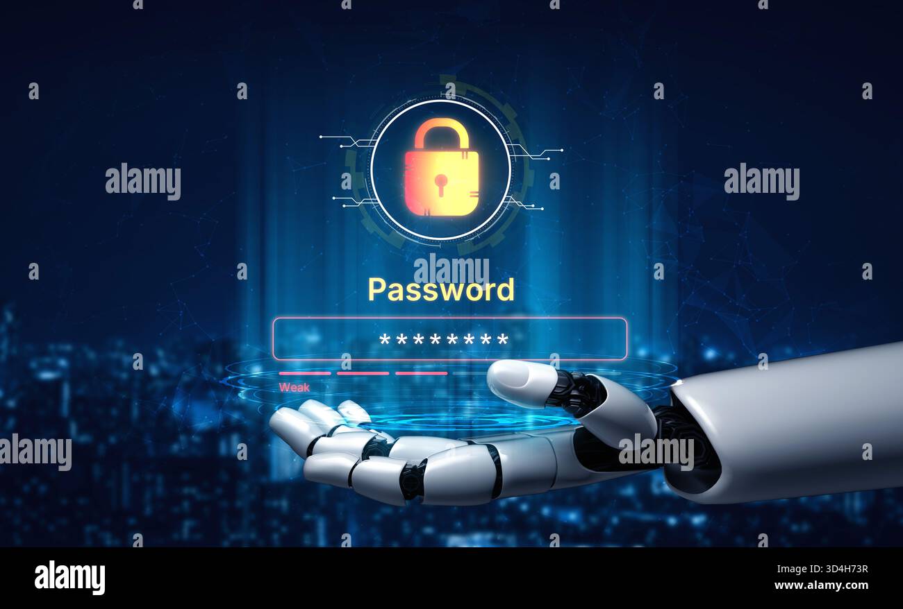 An AI assistant analyzes password strength in real-time during the user ...