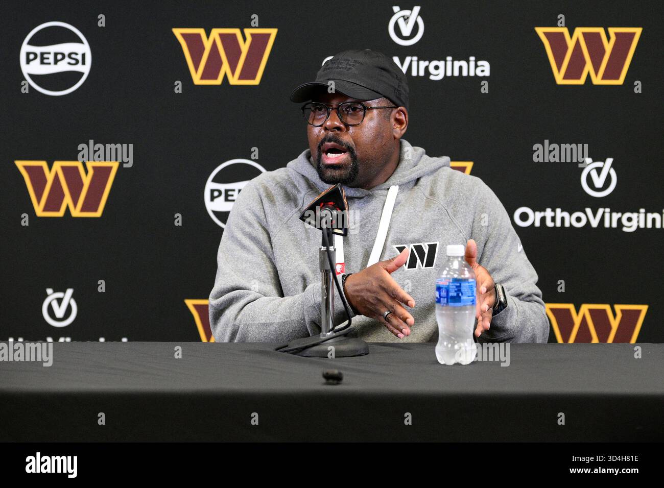 File - Washington Commanders defensive coordinator Joe Whitt Jr. talks ...