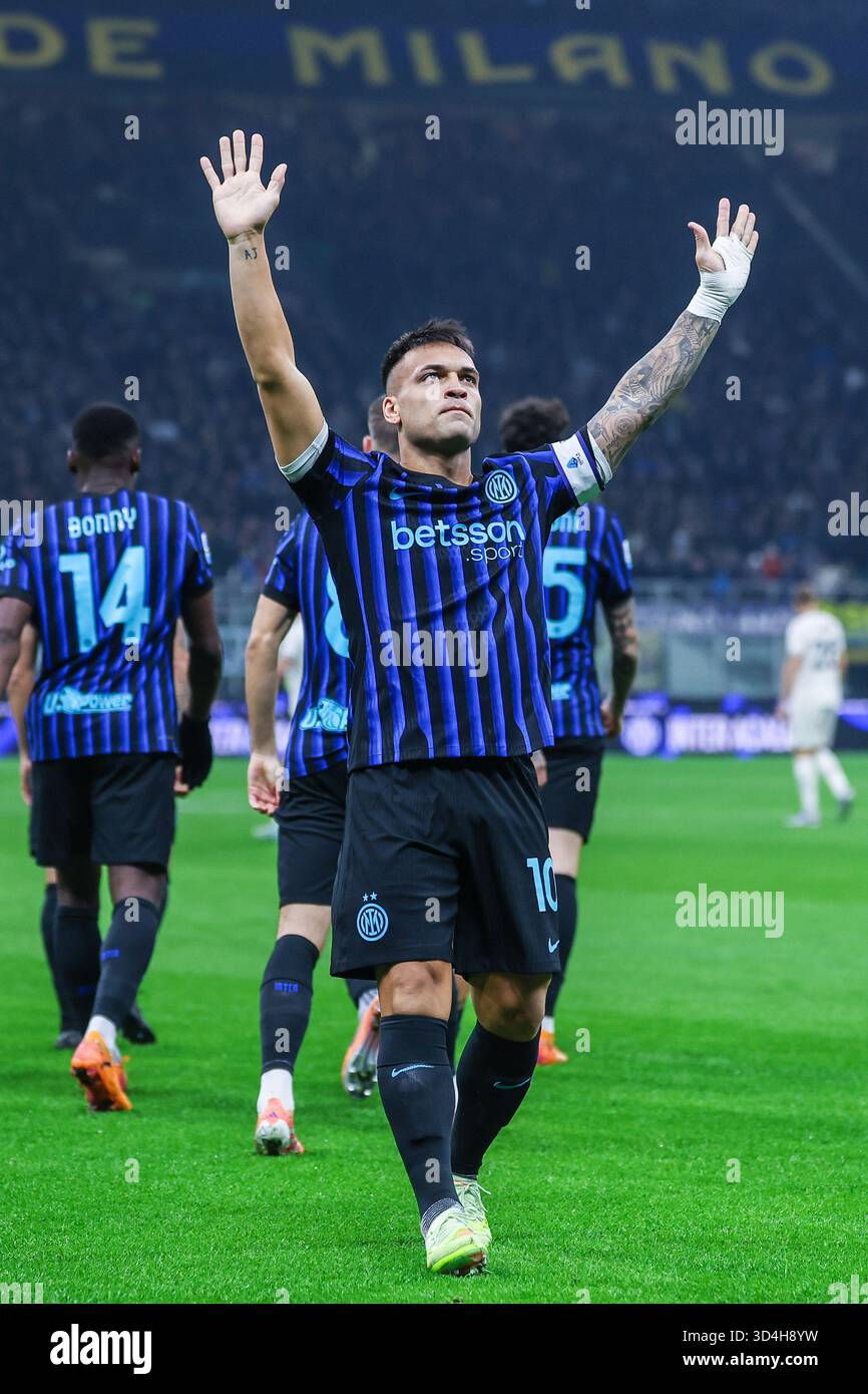 Lautaro Martinez of FC Internazionale celebrates after scoring a goal ...
