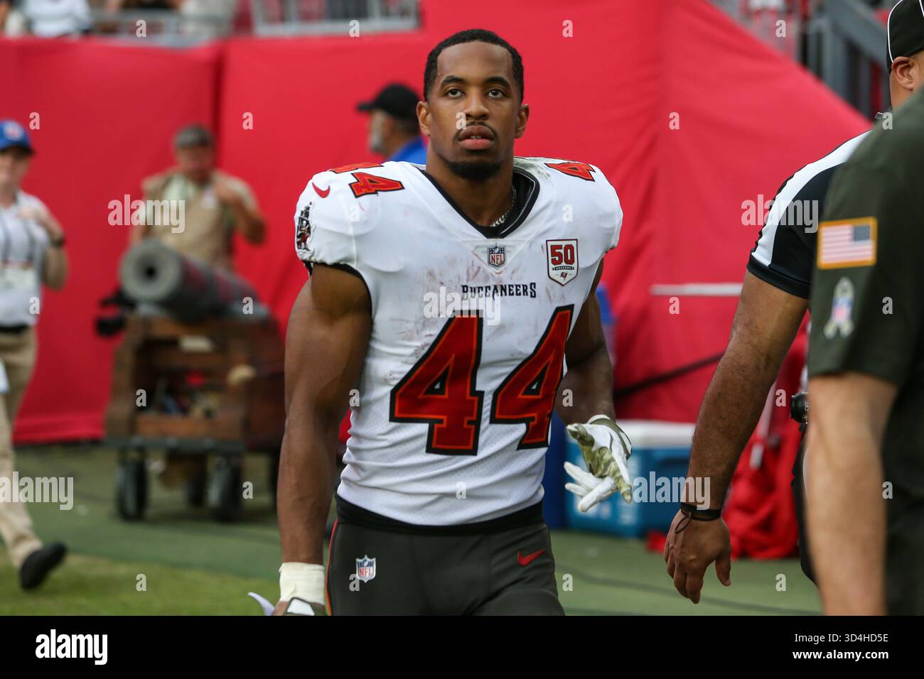 Tampa Bay Buccaneers running back Sean Tucker (44) enters the field ...