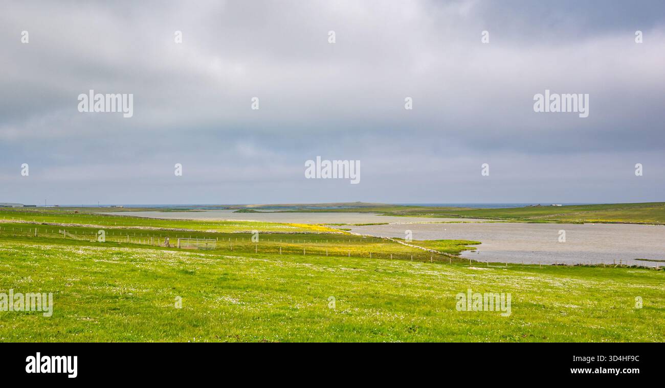View of St Tredwell's Loch, Papa Westray, Orkney Islands, Scotland, UK ...